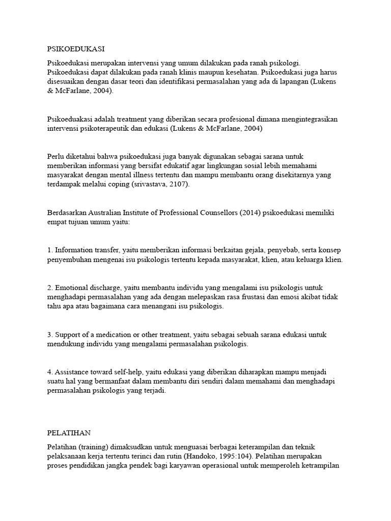 PENGERTIAN PSIKOEDUKASI | PDF