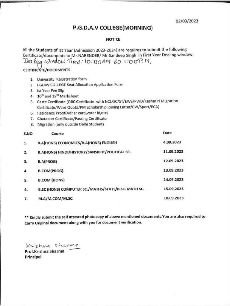 I Year Admission Document Verification 2023 | PDF I Year Admission Document Verification 2023 | PDF