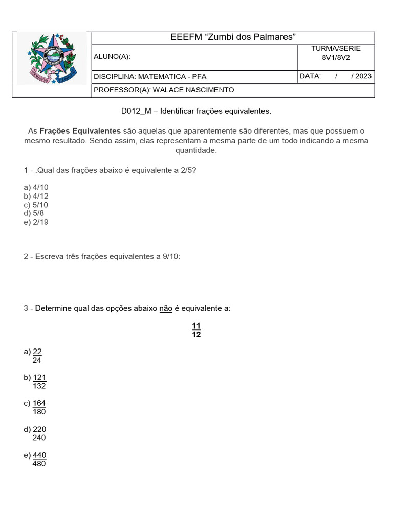 MATEMATICA - 8º Ano | PDF