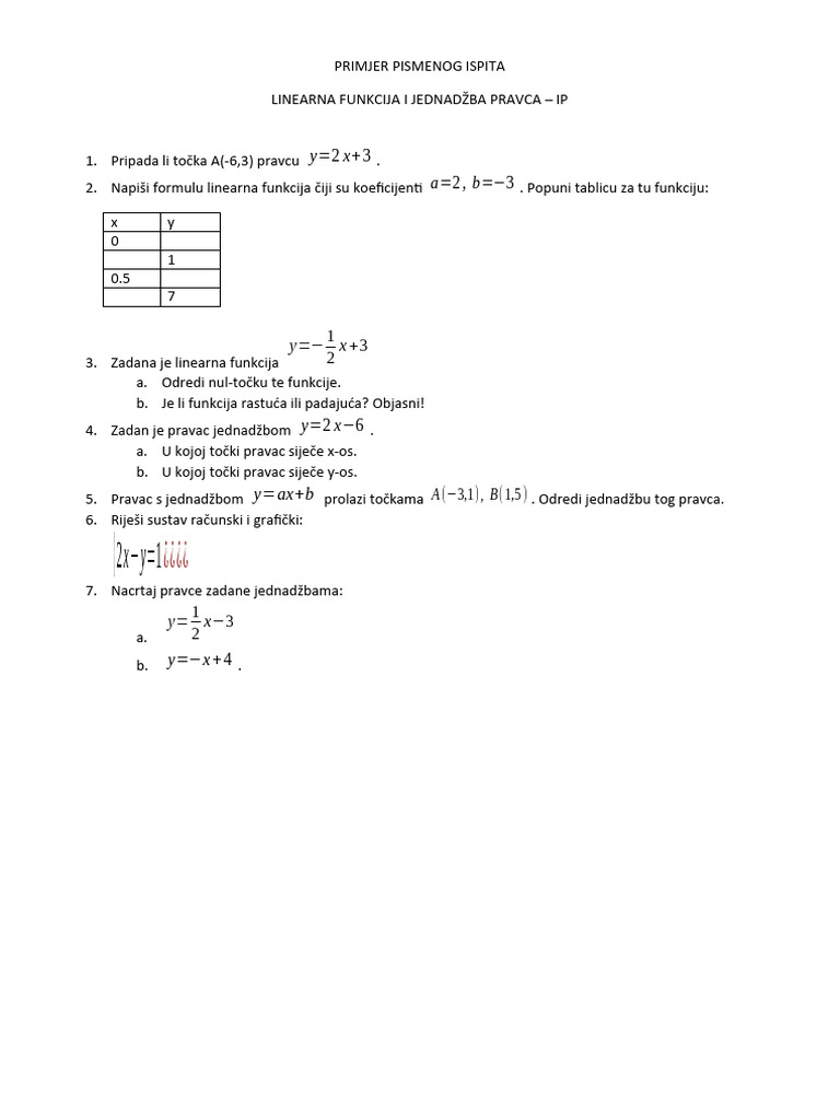 Primjer Pismenog Ispita Ip | PDF