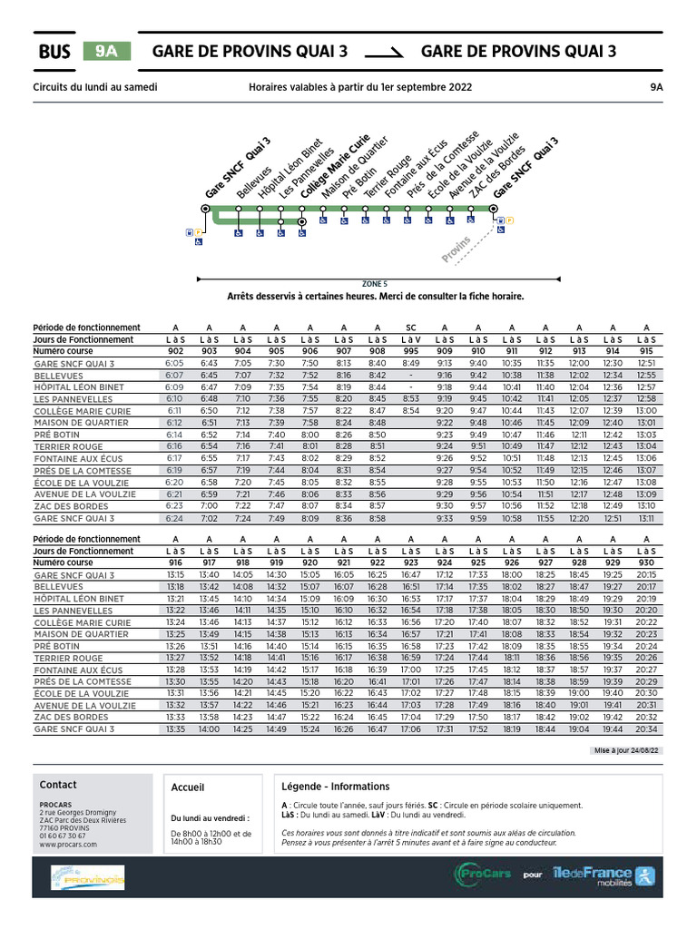 Horaires Bus 9A et 47 à Provins | PDF
