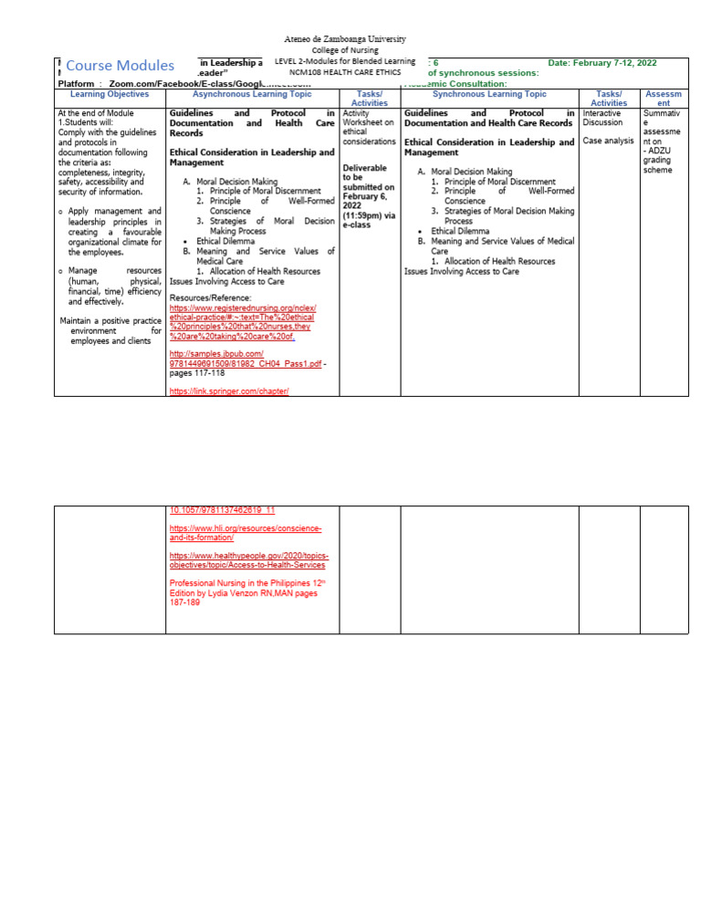 Ethics Module 4 Ay 2021 22 Pdf Nursing Leadership