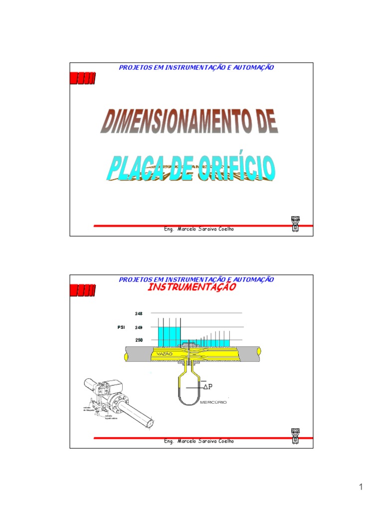 Dimensionamento de Placas de Orifício | PDF | Descarga (hidrologia) | Densidade