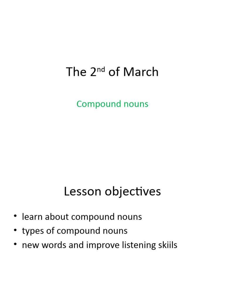 Grade 7 Compound Nouns Lesson Plan | PDF