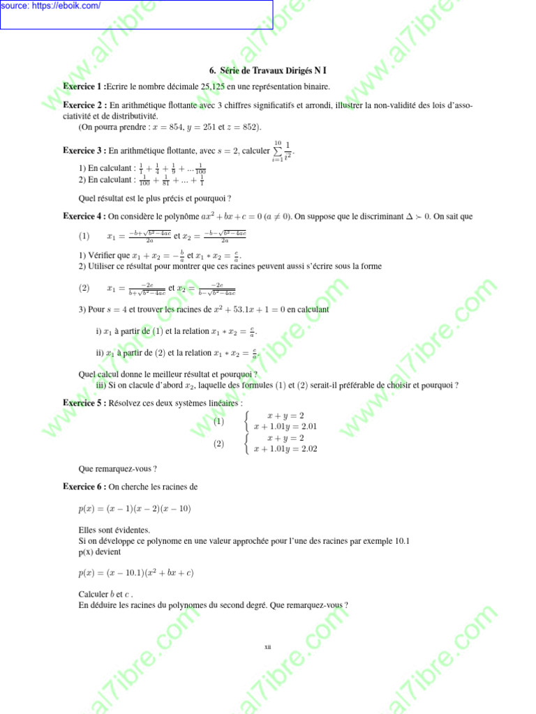Analyse Numerique TD1 | PDF | Polynôme | Zéro d'une fonction