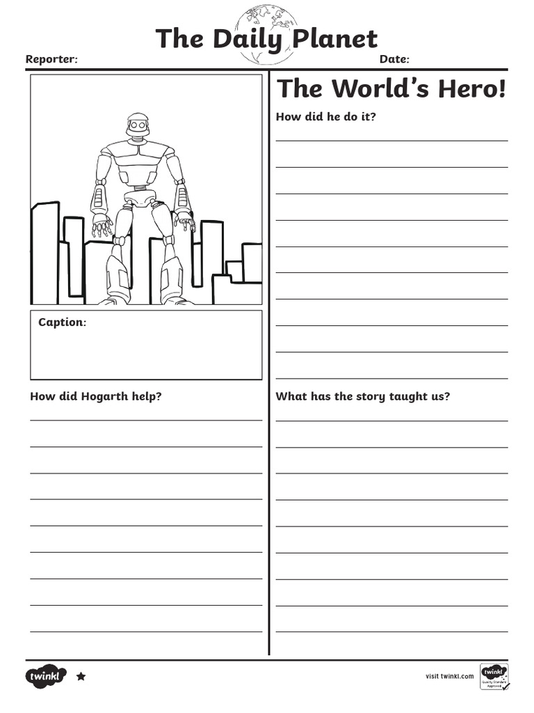 The Iron Man Newspaper Report Differentiated Activity Sheets | PDF
