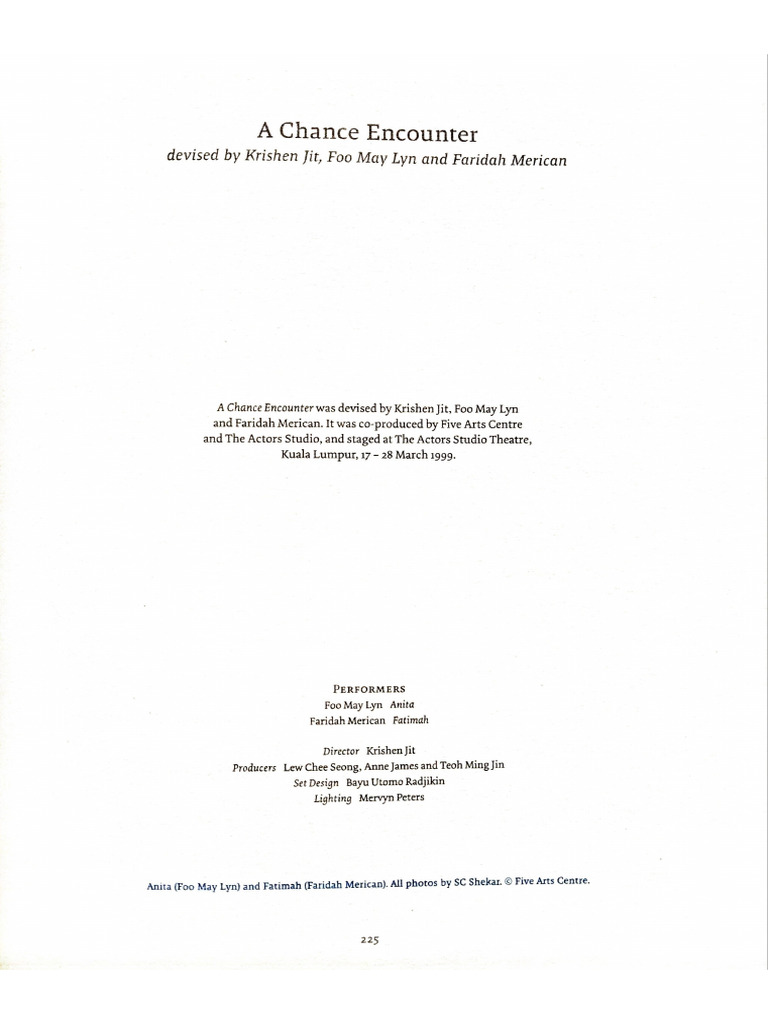 A Chance Encounter Script | PDF