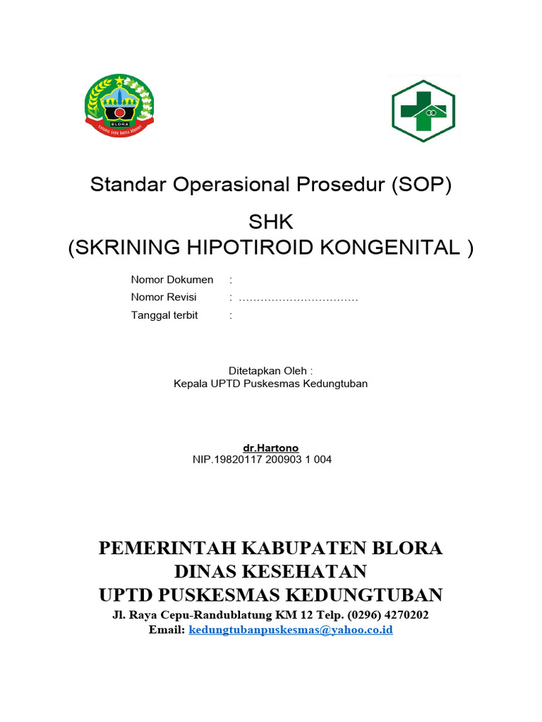 Sop SHK New | PDF