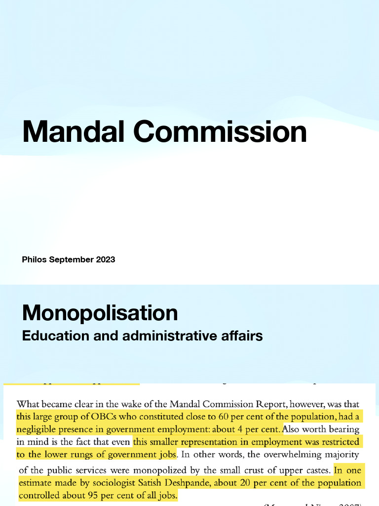Mandal Commission | PDF | Politics Of India | Government Of India