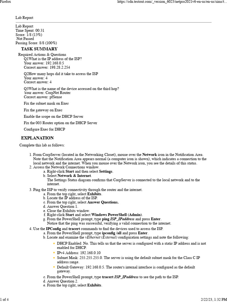 Task Summary | PDF | Ip Address | Computer Network