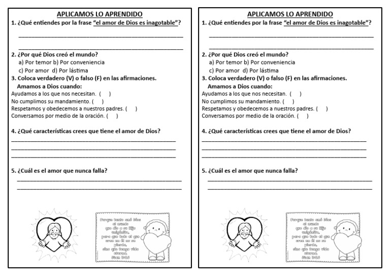 Ficha El Amor de Dios | PDF