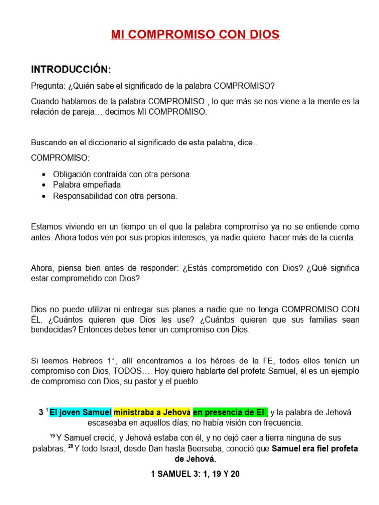 Mi Compromiso Con Dios | Descargar gratis PDF | Dios | Cristo (título)
