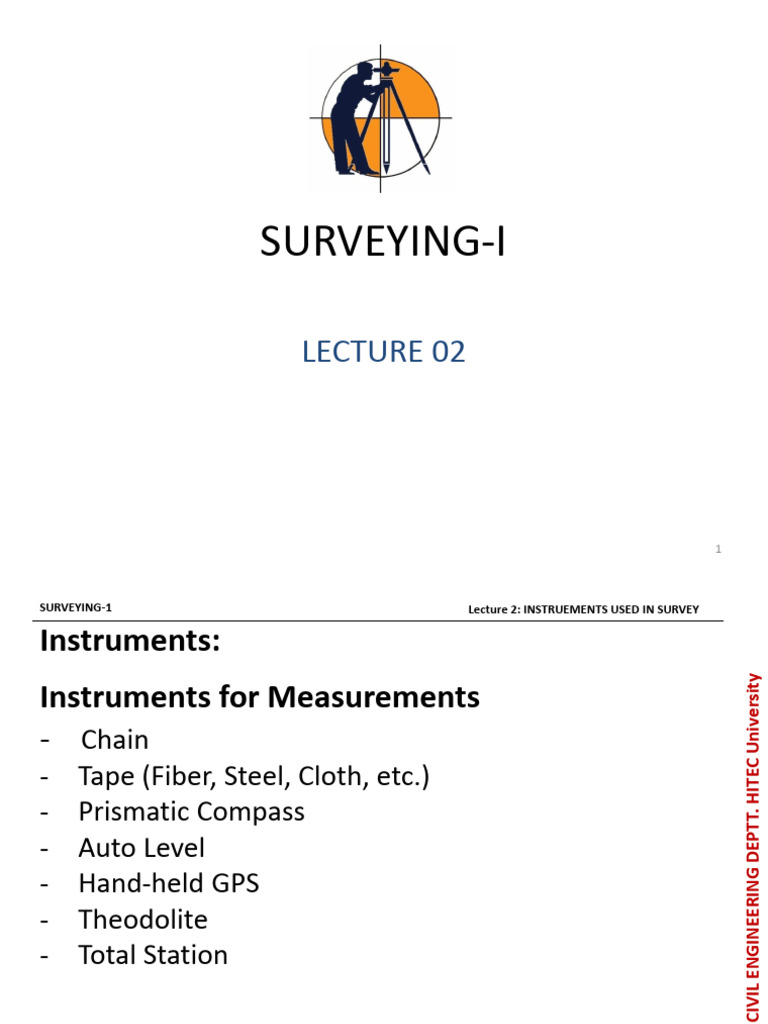Lecture-02 Surveying Instruments | PDF | Surveying | Metrology