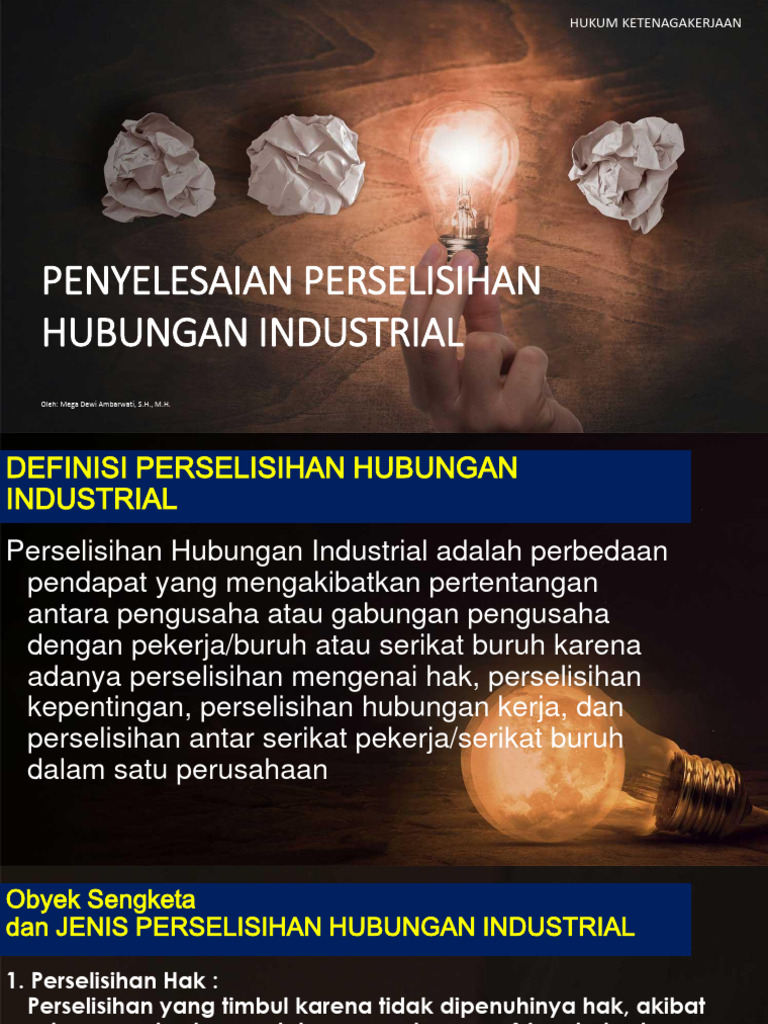 Pertemuan 15 - Pengertian Dan Mekanisme Penyelesaian Perselisihan ...
