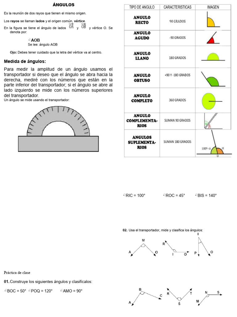 ÁNGULOS | PDF | Ángulo | Álgebra lineal