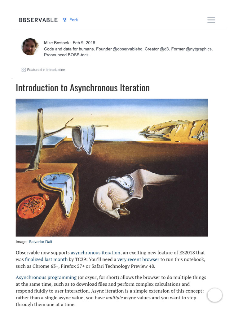 Introduction To Asynchronous Iteration - Observable | PDF Introduction To Asynchronous Iteration - Observable | PDF