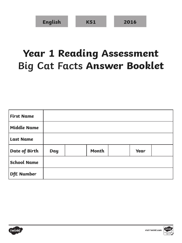 Reading and Answer Booklet Big Cat Facts | PDF