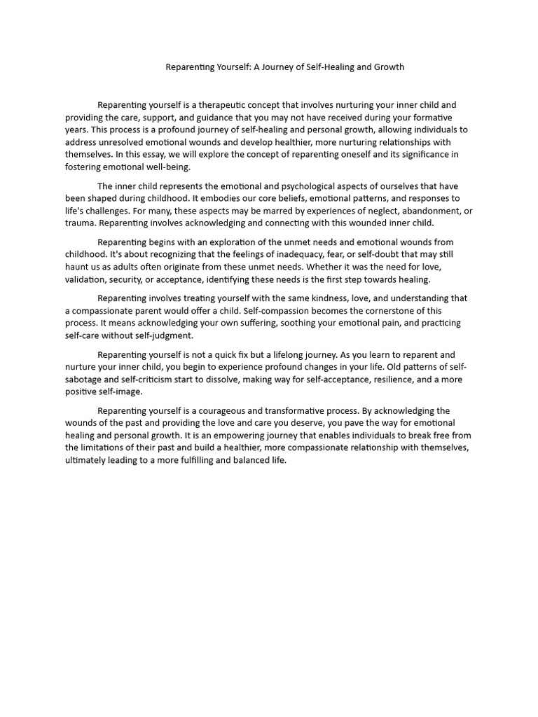 Reparenting Yourself | PDF