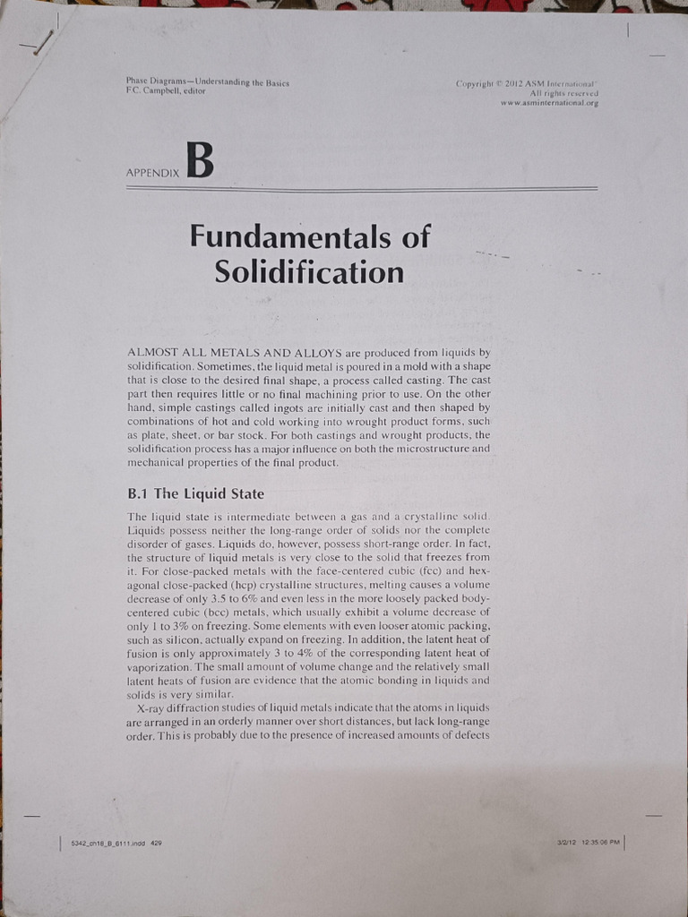 Fundamentals of Solidification (16 Pages) | PDF