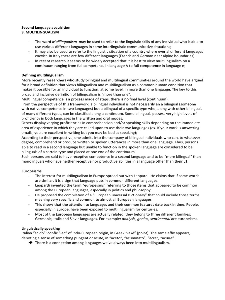 Multilingualism | PDF | Multilingualism | Second Language