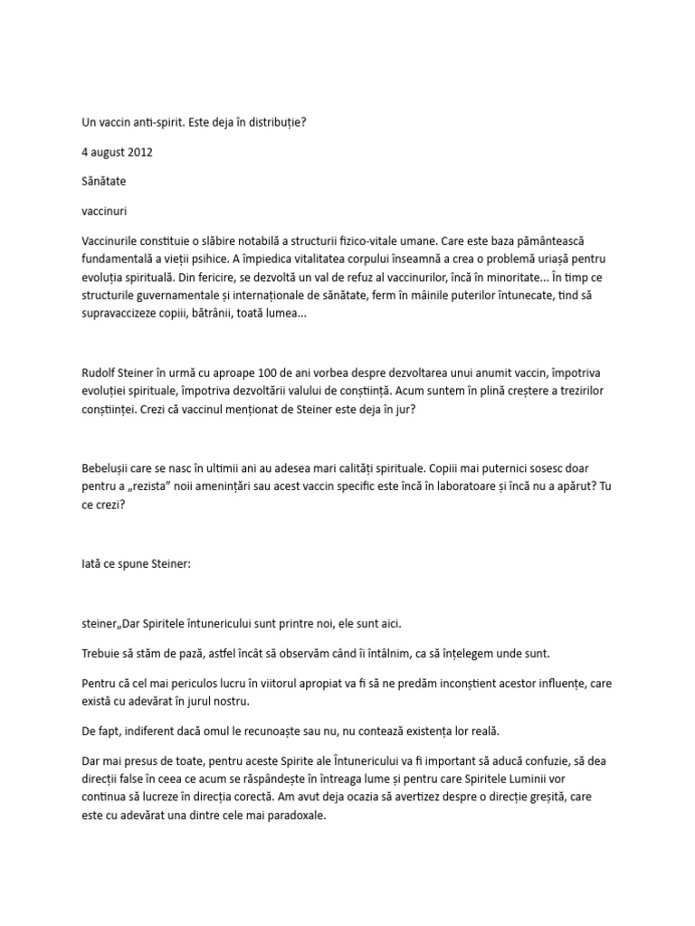 Despre Vaccin 1917 | PDF