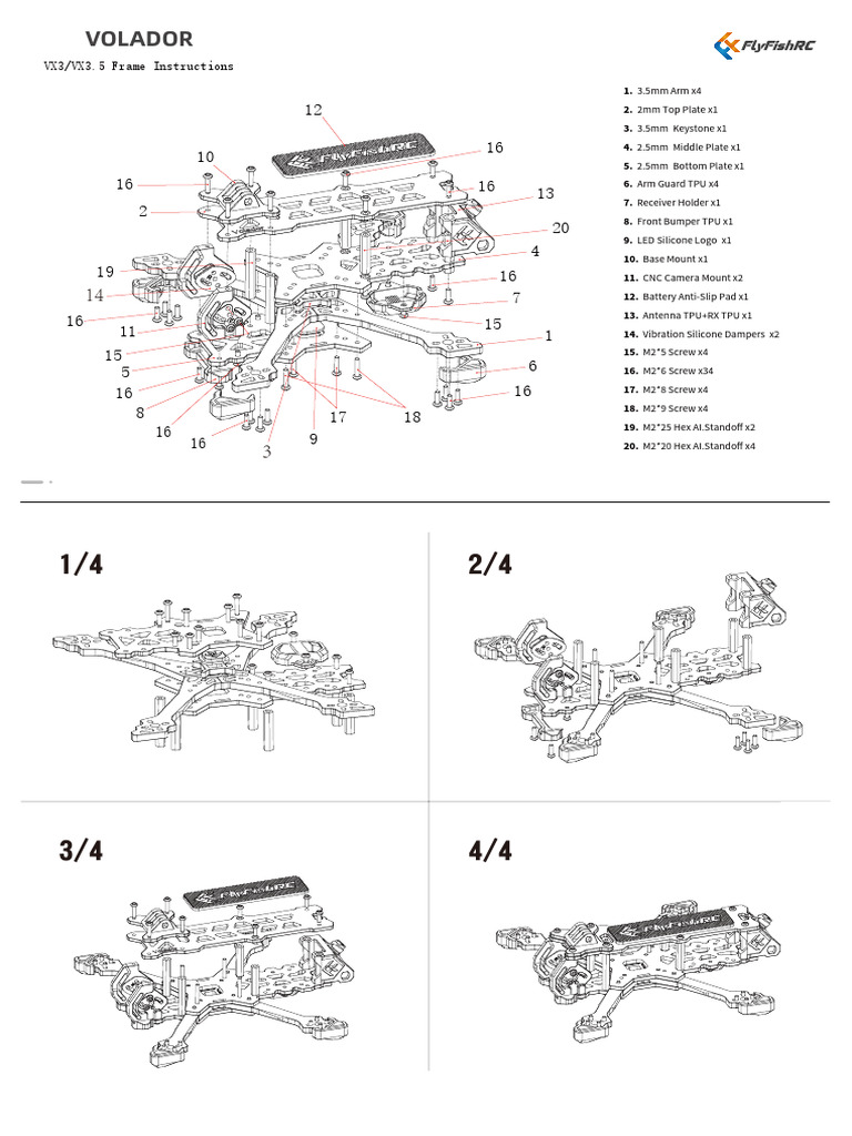 VX3-VX3.5 Frame Instructions | PDF | Equipment | Photography Equipment