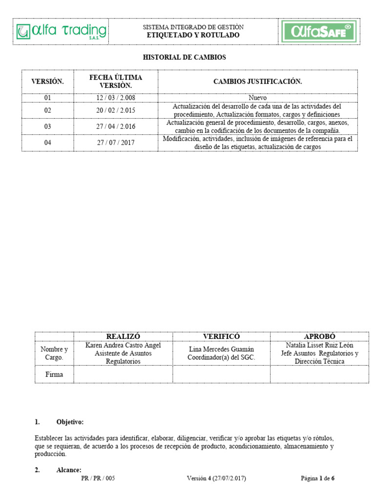 PR-PR 005 Etiquetado y Rotulado 4 | PDF | Dispositivo médico | Economias