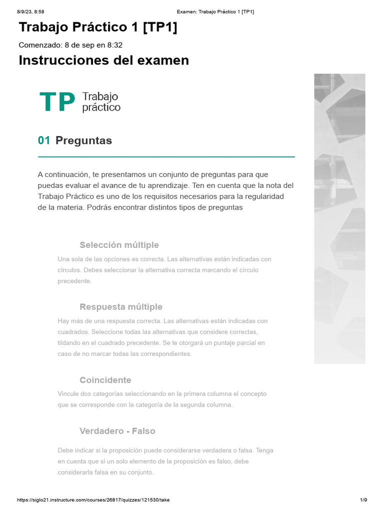 Examen Trabajo Práctico 1 Tp1 95 Pdf Capital De Trabajo Business