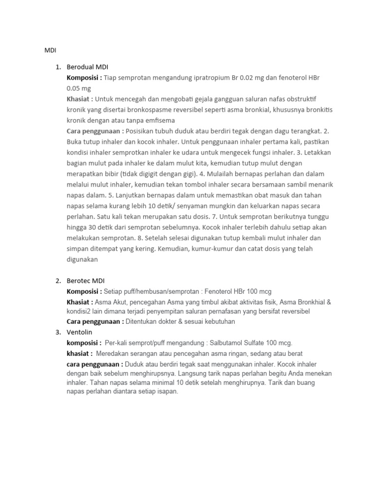 Komposisi:: 1. Berodual MDI | PDF | Kesehatan Holistik