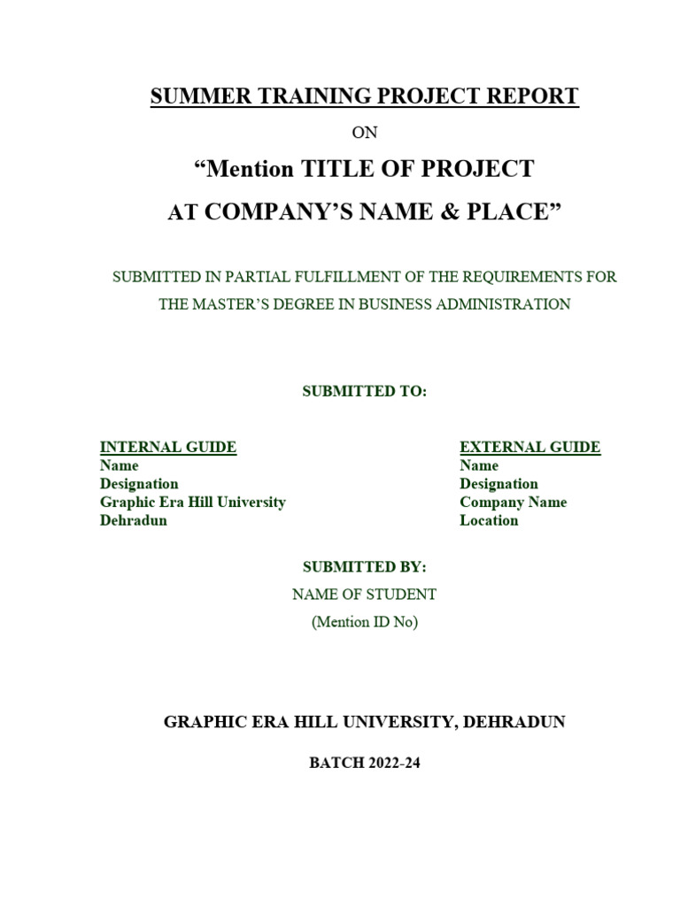 Annex.-Iv (Project Front Page) | PDF