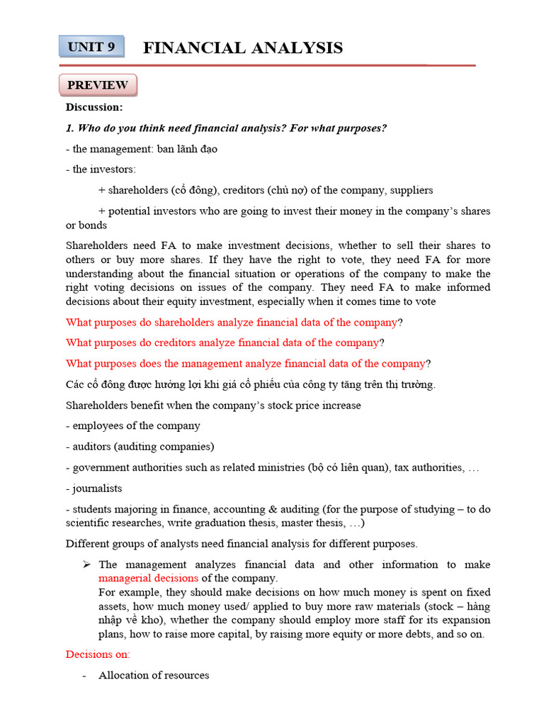 Financial Analysis | PDF