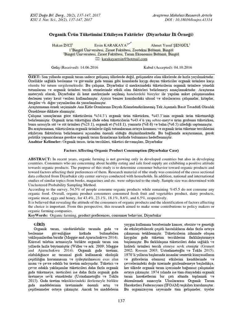 Organik - R - N T - Ketimini Etkileyen Fakt - Rler (Diyarbak - R - Li - Rne - I) (#288573 ...