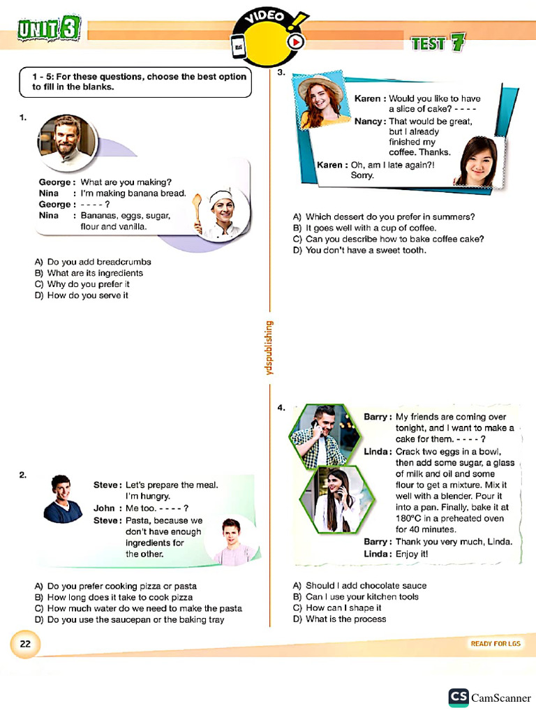8th Grade in The Kitchen Test | PDF