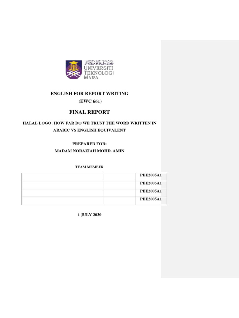 COMPLETE REPORT EWC661 - Halal Logo | PDF | Survey Methodology ...