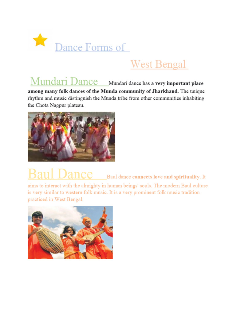 Dance Forms of West Bengal - Safaa 5A | PDF