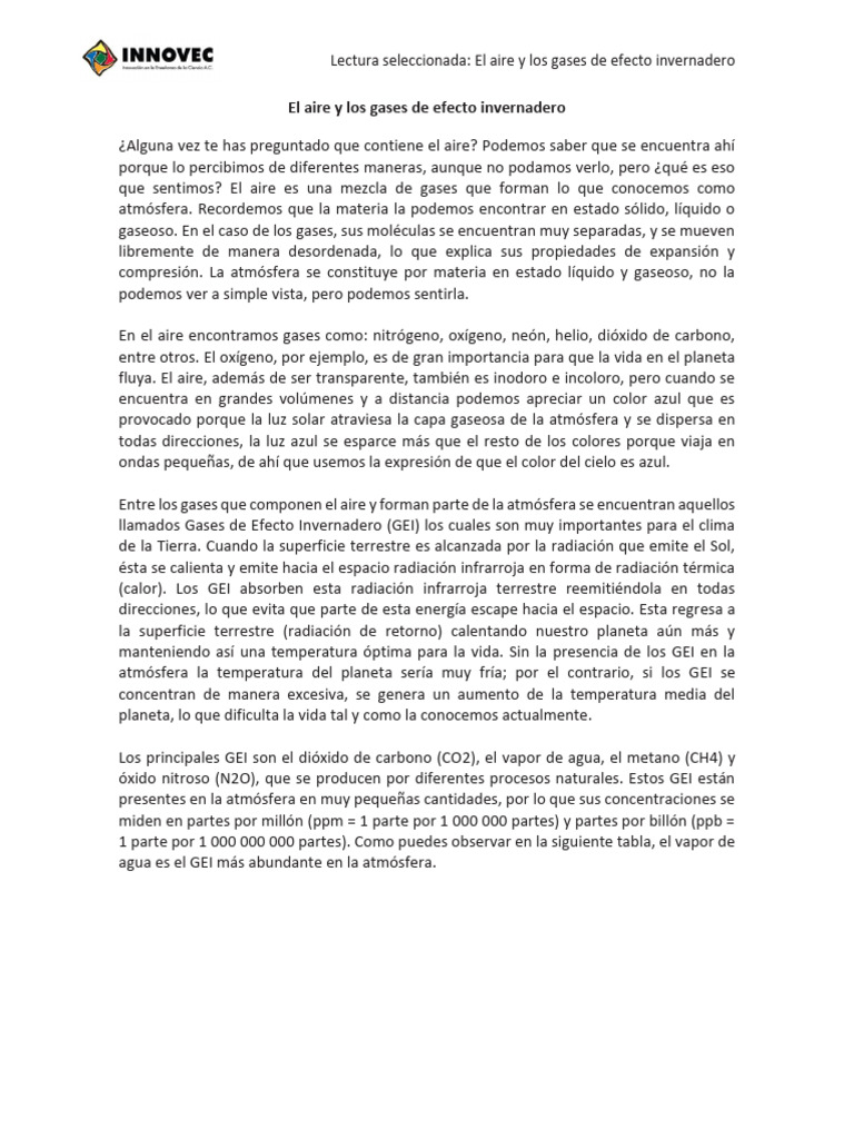 Gases De Efecto Invernadero Pdf Gases De Efecto Invernadero Atmósfera