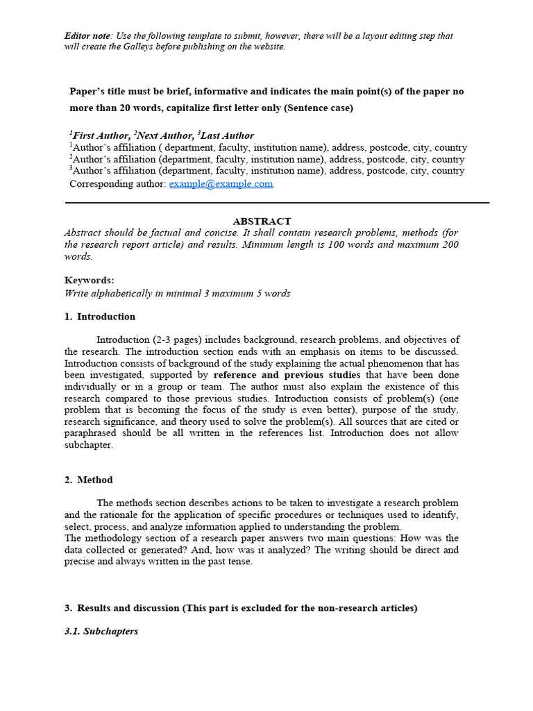 Manuscript Template EnJourMe | PDF | Letter Case | Methodology