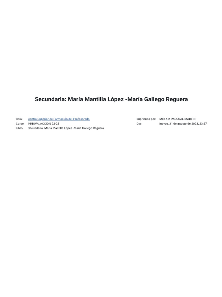 Secundaria - María Mantilla López - María Gallego Reguera | PDF ...