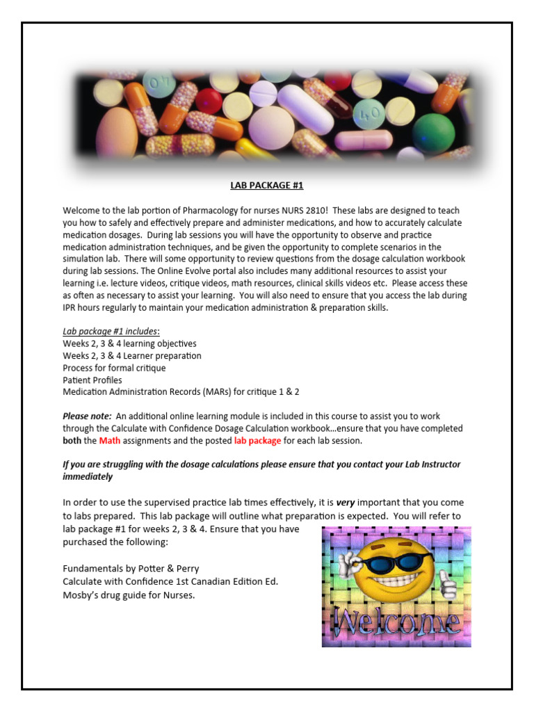 Lab Package #1 2023 | Download Free PDF | Dose (Biochemistry) | Chemistry