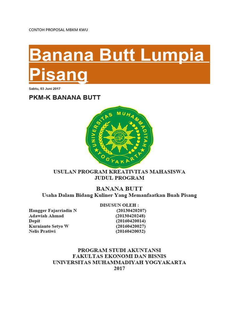 Contoh Proposal MBKM Kwu | PDF