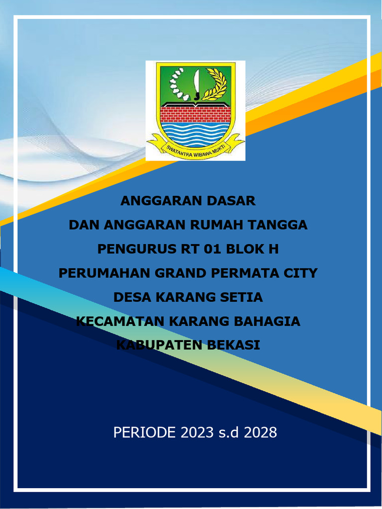 Cover Adart Pengurus RT | PDF