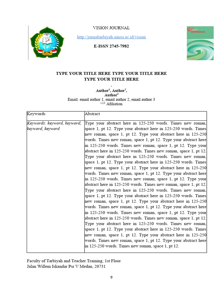 Template Jurnal Vision TBI | PDF | English As A Second Or Foreign ...