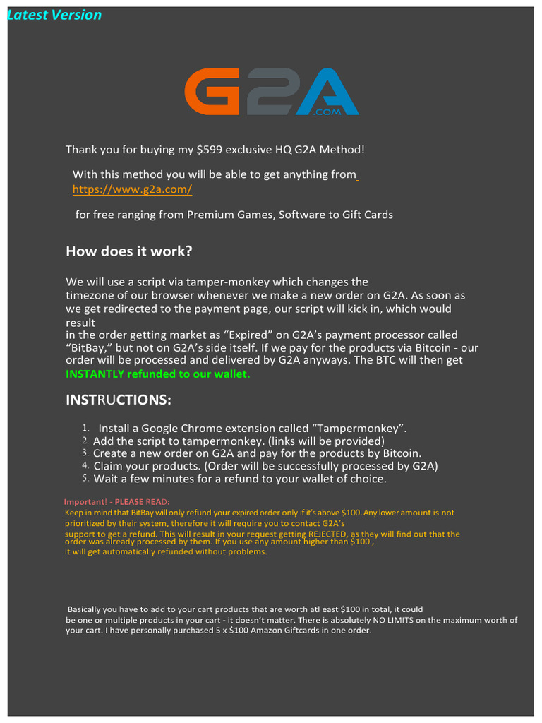 G2A Refund Method | PDF
