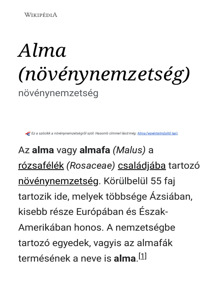 Alma (növénynemzetség) – Wikipédia | PDF