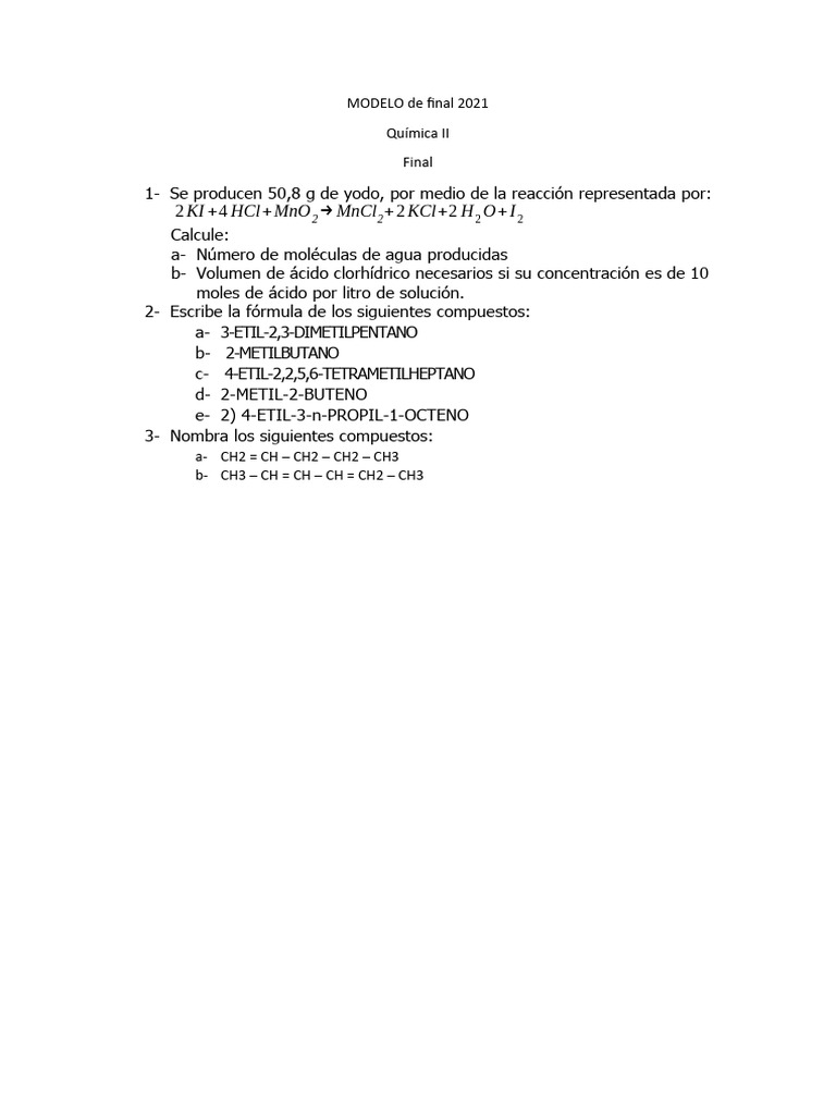 Modelo de Final 2021 | PDF