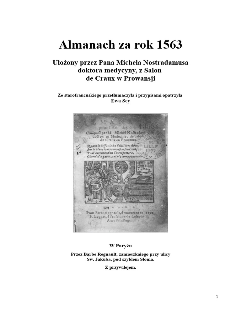 Almanach 1563 Druk | PDF