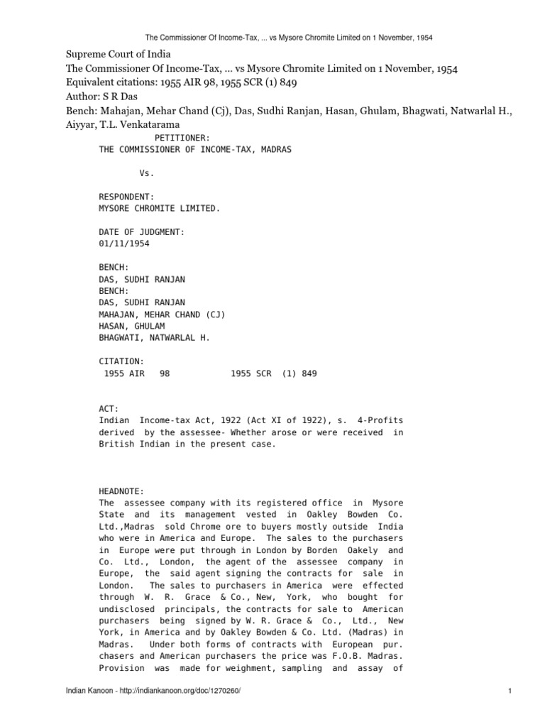 Supreme Court Ruling on Income Tax Case | PDF | Invoice | Letter Of Credit