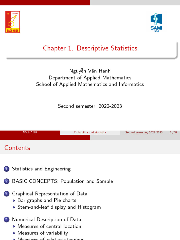 Chapter 1 | PDF | Statistics | Histogram