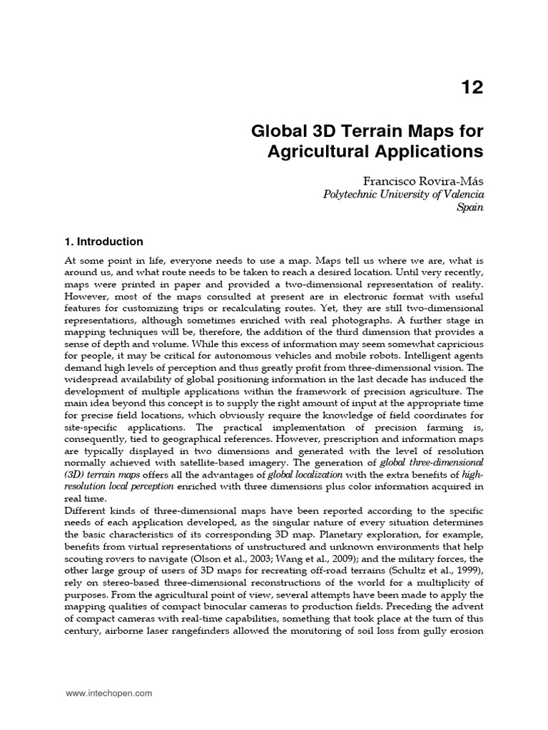 Global 3D Terrain Maps For Agricultural Applications: Francisco Rovira-Más | PDF | Stereoscopy ...