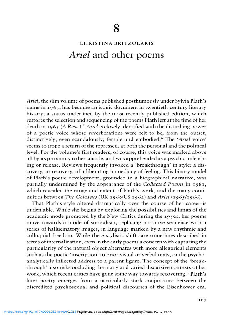 Ariel and Other Poems | PDF